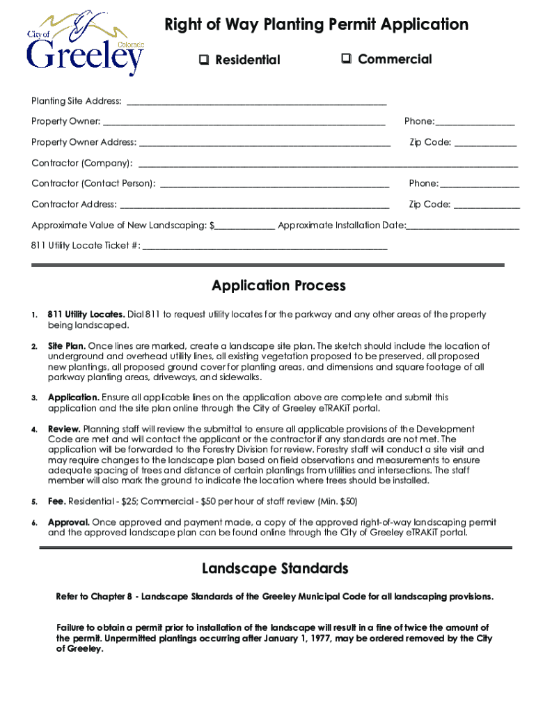 Fillable Online Building or Right-of-Way Permit Application Fax Email ...