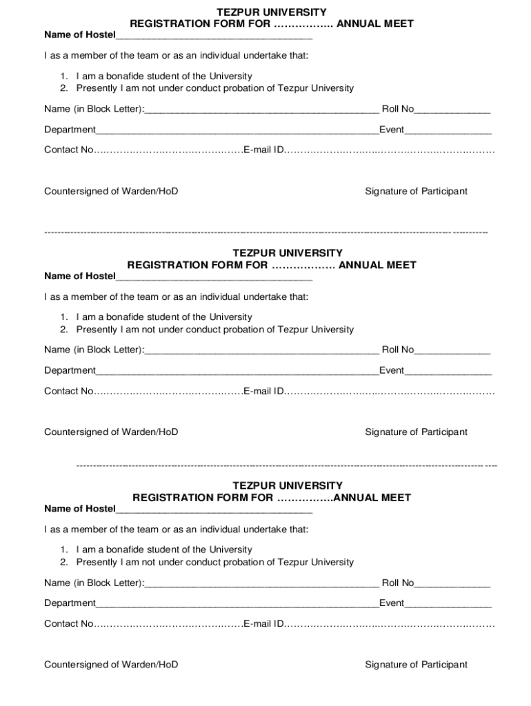 Fillable Online Registration Form for Annual Meet Fax Email Print ...