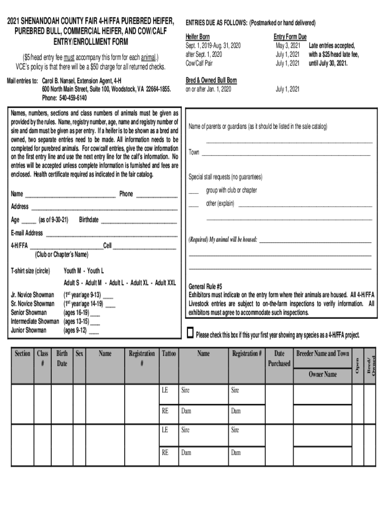 Fillable Online 4-h/ffa beef entry form Fax Email Print - pdfFiller