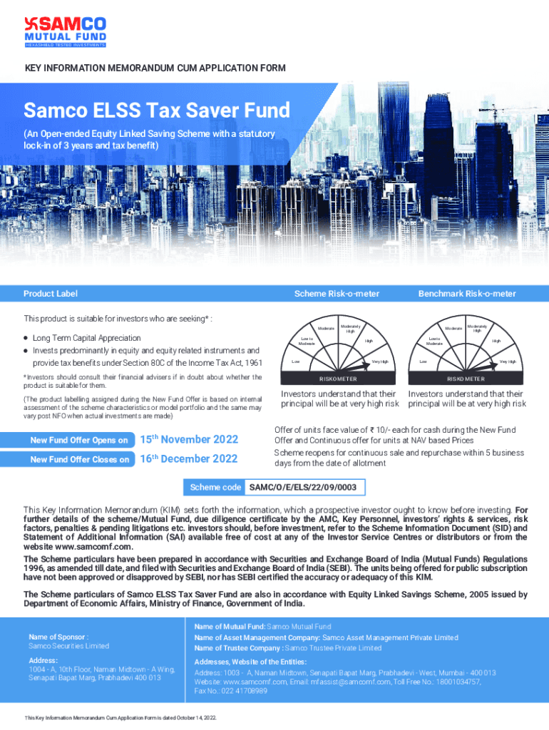 Fillable Online key information memorandum & forms pgim india elss tax ...