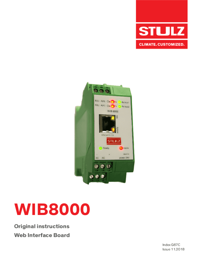 Fillable Online Stulz WIB 8000 HVAC Platform Intelligence Fax Email ...