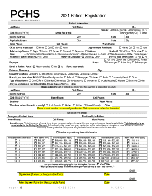 Fillable Online PATIENT REGISTRATION INFORMATION FORM Fax Email Print ...