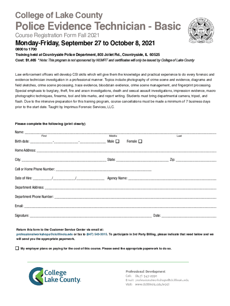 Fillable Online dept clcillinois POLICE OFFICER (LATERAL-ENTRY ...