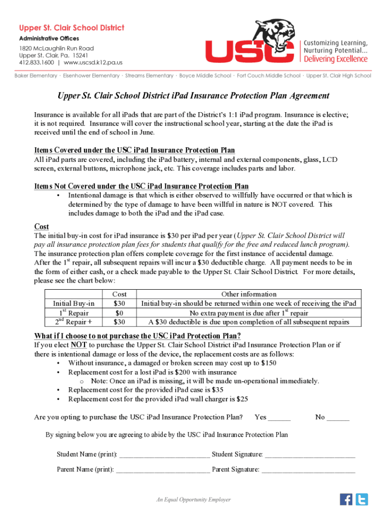 Fillable Online USCSD Insurance Protection Plan Agreement Fax Email ...