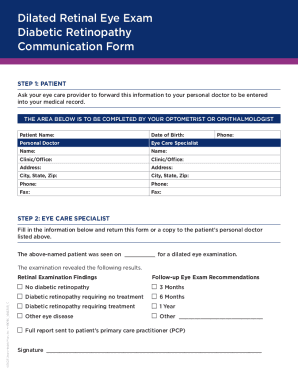 Fillable Online Dean Health Plan Diabetic Eye Exam Insert Fax Email ...