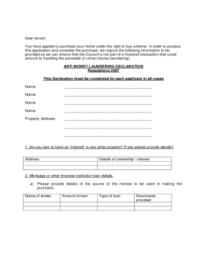 Fillable Online Money-laundering-declaration Fax Email Print - pdfFiller