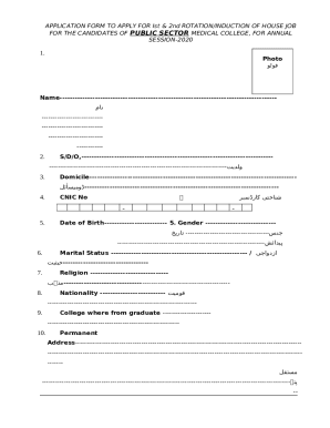House job Application B Doc Template | pdfFiller