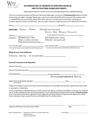 Fillable Online authorization-to-transfer-to-another-financial-institution-ach ... Fax Email ...