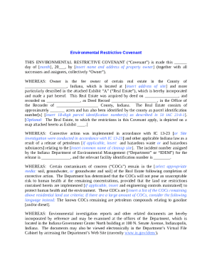 Environmental Restrictive Covenant ... Doc Template | pdfFiller