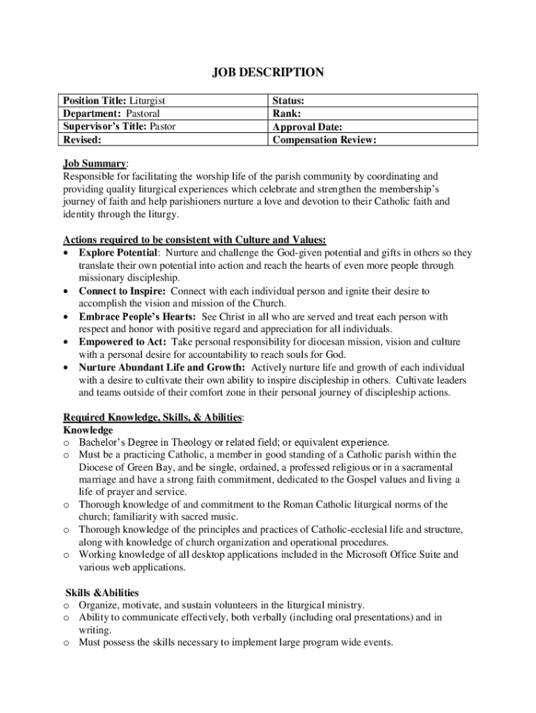 Fillable Online Expanded job descriptions for all 18 positions Fax ...