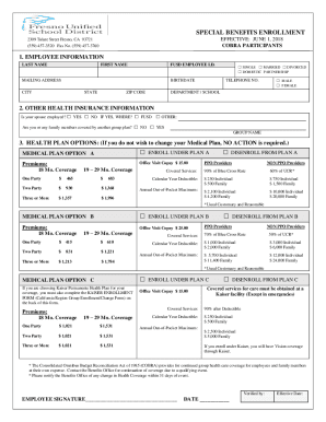 Fillable Online 2018-COBRA-Participants-Special-Benefits-Enrollment ...