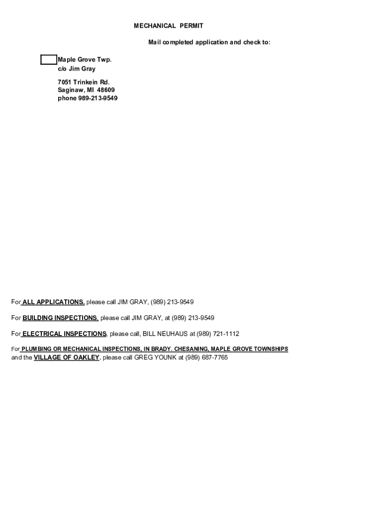 Fillable Online Obtain a Building Permit or Inspection Fax Email Print - pdfFiller