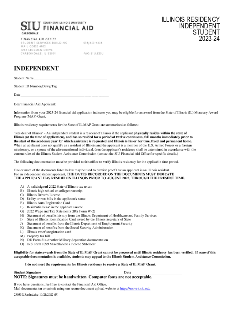 Fillable Online fao siu Information from your 2023-24 financial aid ...