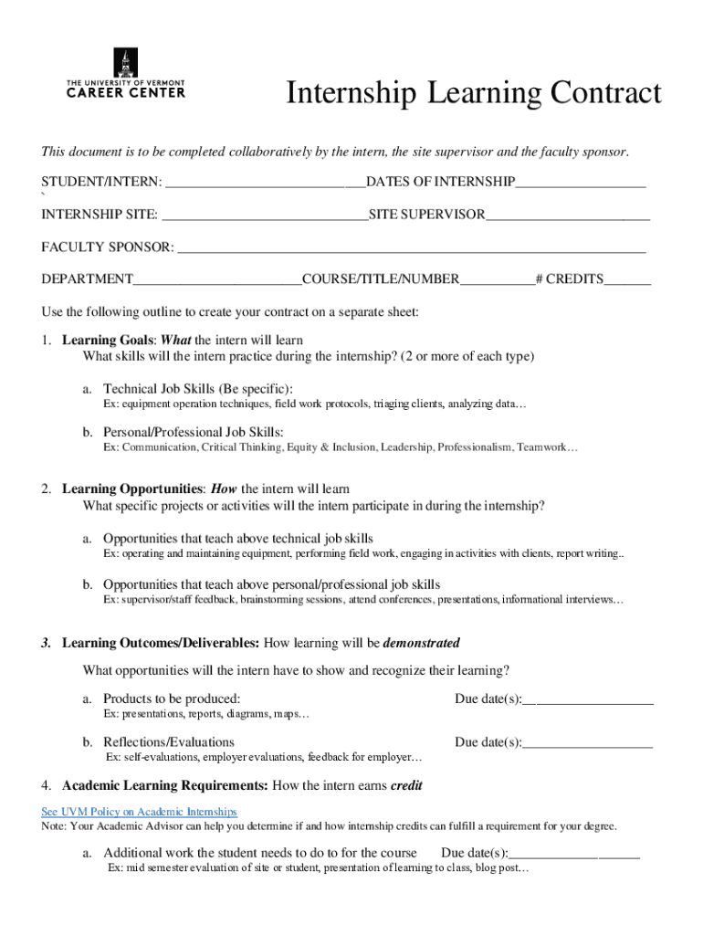 Fillable Online Internship Manual Forms Packet Fax Email Print - pdfFiller