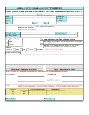 Fillable Online VEHICLE APPEAL FORM Fax Email Print - pdfFiller