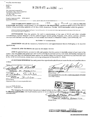 Fillable Online Warranty Deed Individual Return to: Name Fax Email ...