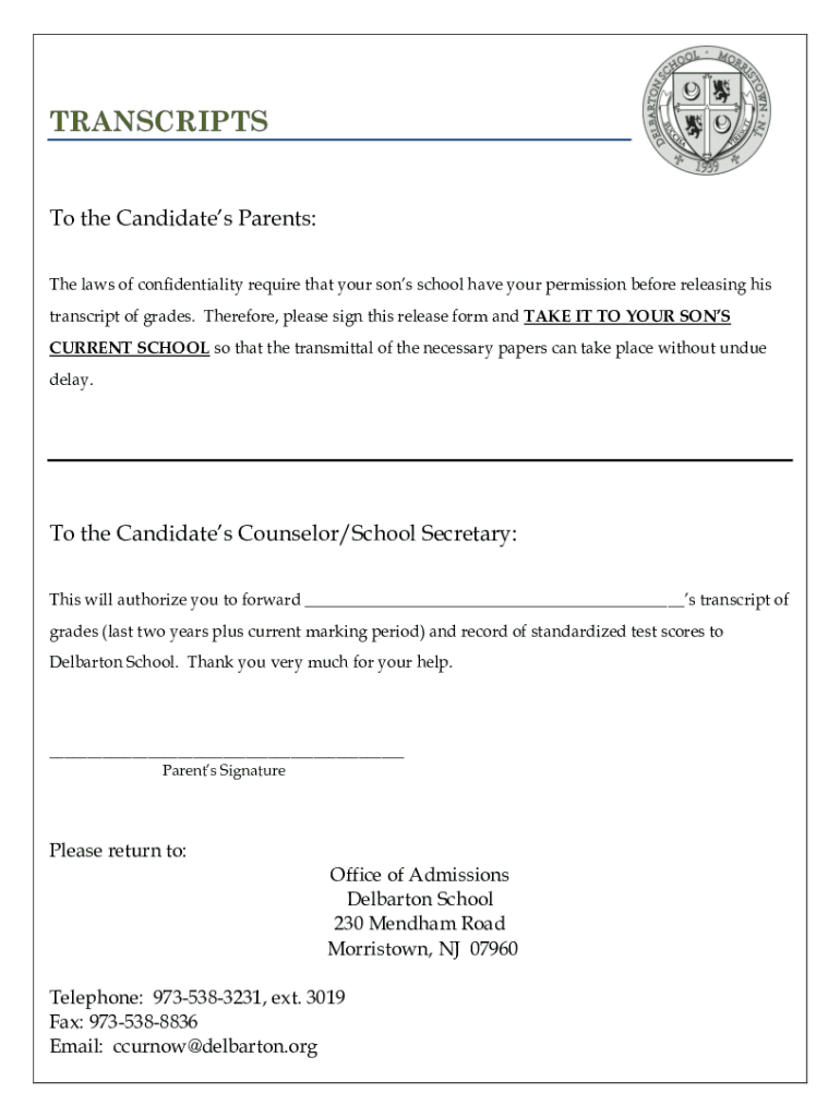 Fillable Online TRANSCRIPTS Fax Email Print - pdfFiller