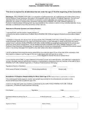Fillable Online Minor Consent Forms Fax Email Print - pdfFiller