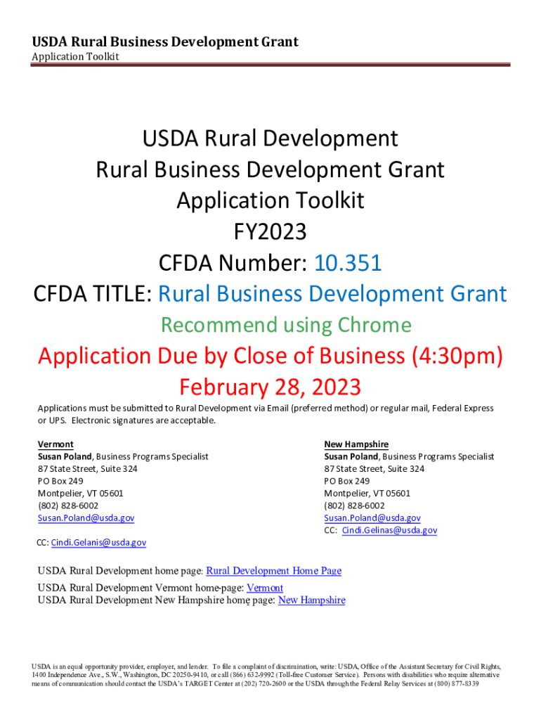 Fillable Online Rural Business Development Grant (RBDG) Application ...