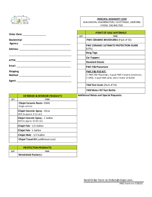 Fillable Online Agent / Dealer Order Form Fax Email Print - pdfFiller