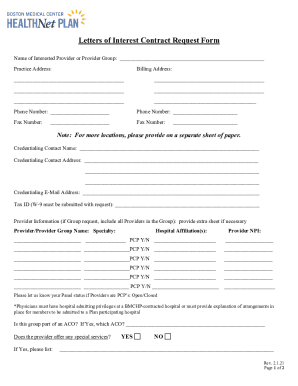 Fillable Online Letter of Interest Request Form2.1.21 Fax Email Print ...