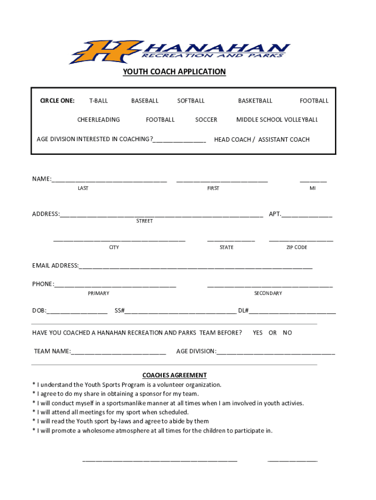 Fillable Online Coaching Application page 1 - cloudfront.net Fax Email Print - pdfFiller