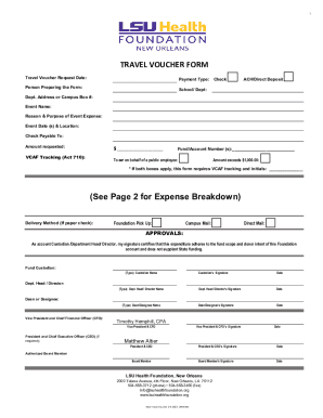 Fillable Online TRAVEL VOUCHER FORM (See Page 2 for Expense ... Fax ...