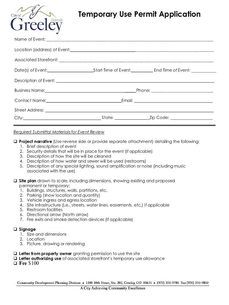 Fillable Online APPLICATION FOR TEMPORARY FOOD EVENTS Fax Email Print ...