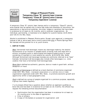 Fillable Online Temporary Class B/Class B Retailer's License ...