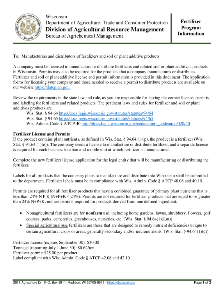 Fillable Online datcp wi DATCP Home Pesticides, Fertilizer, and Feed Fact Sheets Fax Email Print ...
