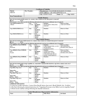 Fillable Online Date: 18 AUG 2021 Certificate of Volatility Model ...