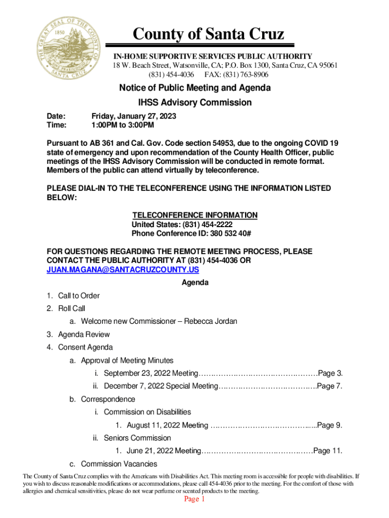 Fillable Online Program: In Home Supportive Services Public Authority ...