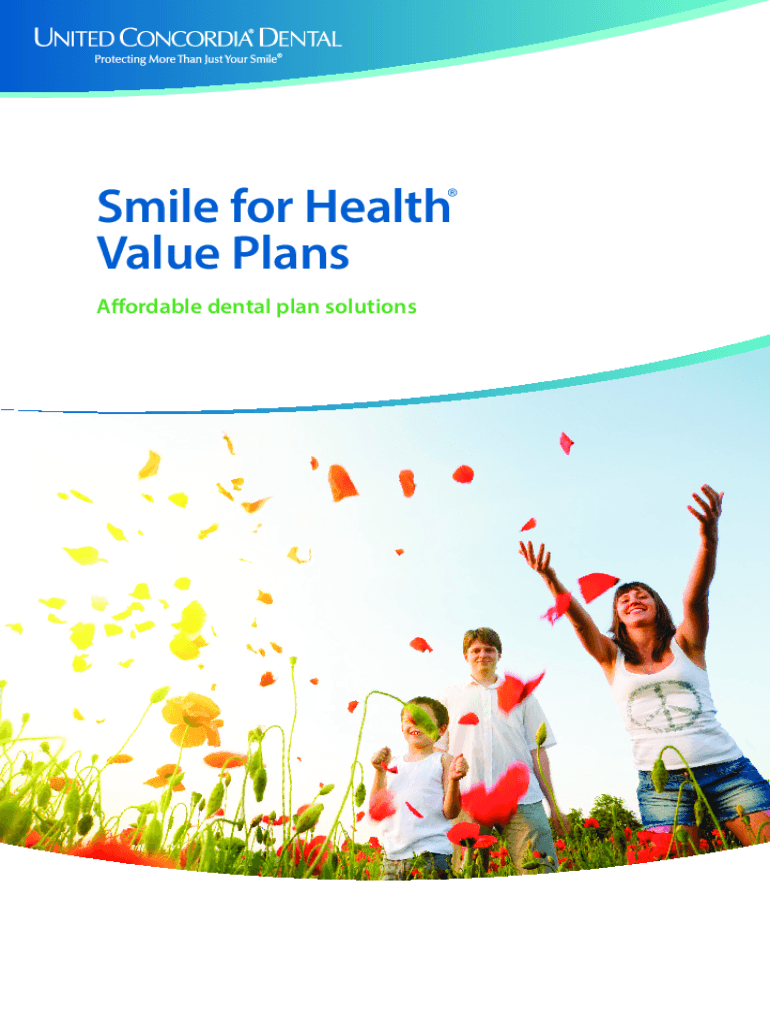 Fillable Online Smile For Health Value PlansUnited Concordia. Our Value ...
