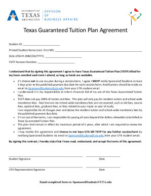 Fillable Online Texas Guaranteed Tuition Plan Agreement Fax Email Print ...