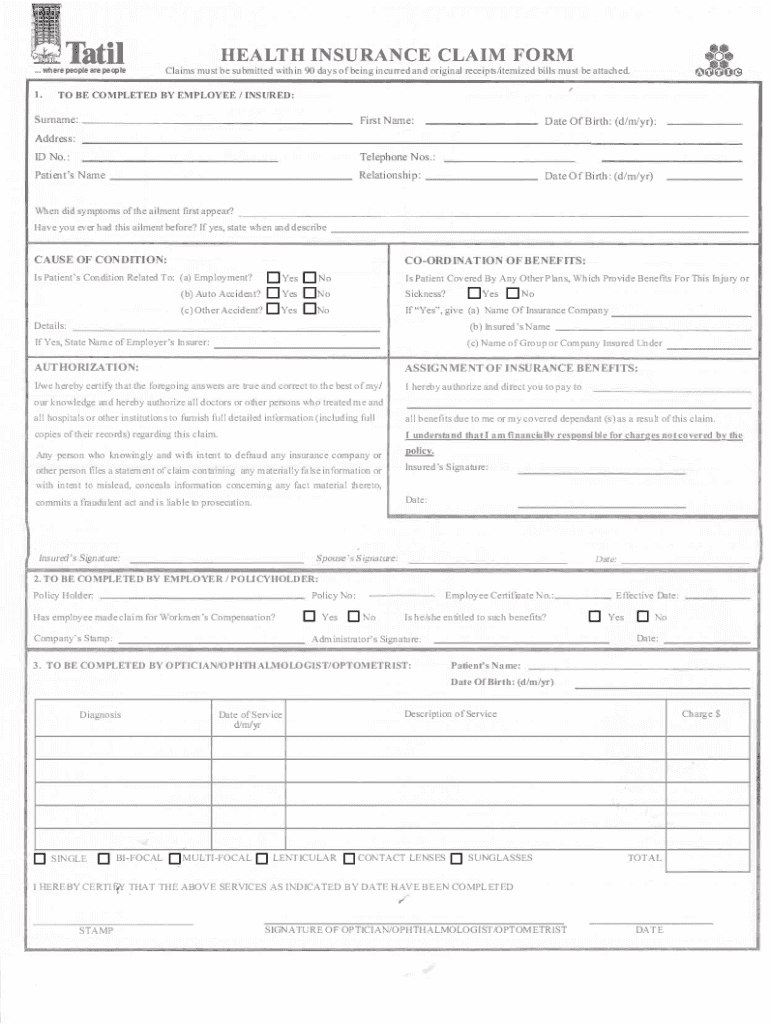 Fillable Online tatil co Vision Services Claim Form - Ambetter from ...