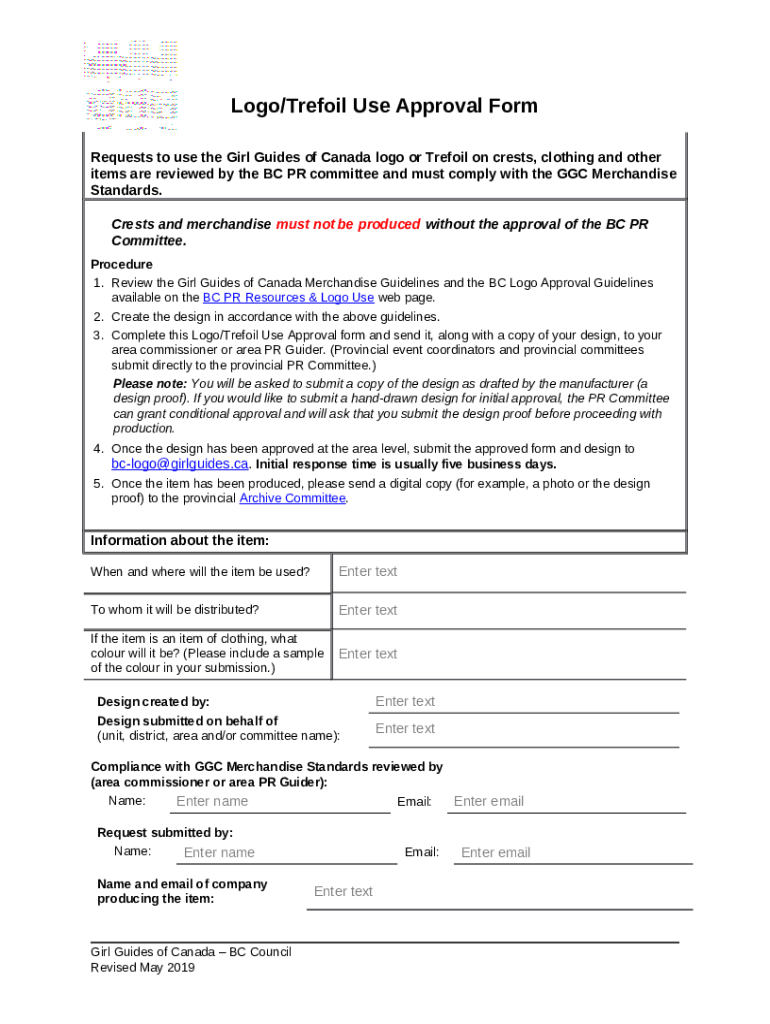 LOGO/SYMBOL USE APPROVAL Doc Template | pdfFiller