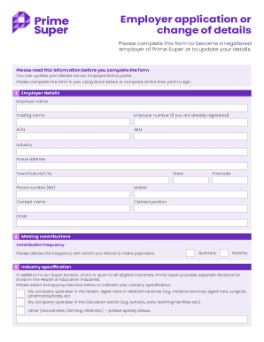 Fillable Online Employer application or change of details Fax Email ...