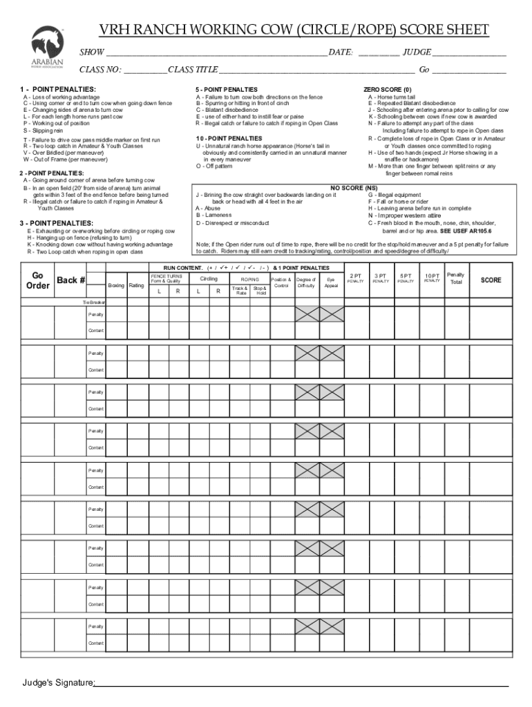 Fillable Online Score Sheets (pdf) Fax Email Print - pdfFiller