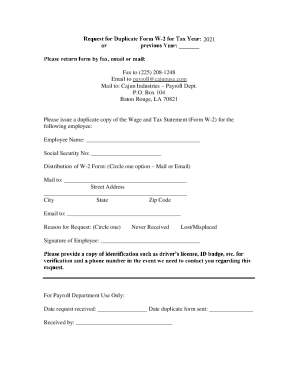 Fillable Online 2020 Request for Duplicate W2.pdf Fax Email Print ...
