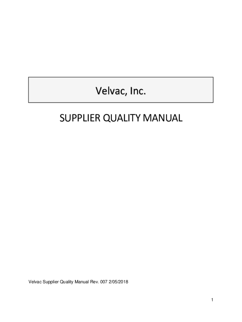 Fillable Online supplier quality manual Fax Email Print - pdfFiller