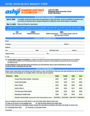Fillable Online Hotel Room Block Request Form Fax Email Print - pdfFiller
