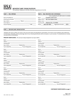 Fillable Online Optum Financial HSA Designation of Beneficiary Form Fax ...