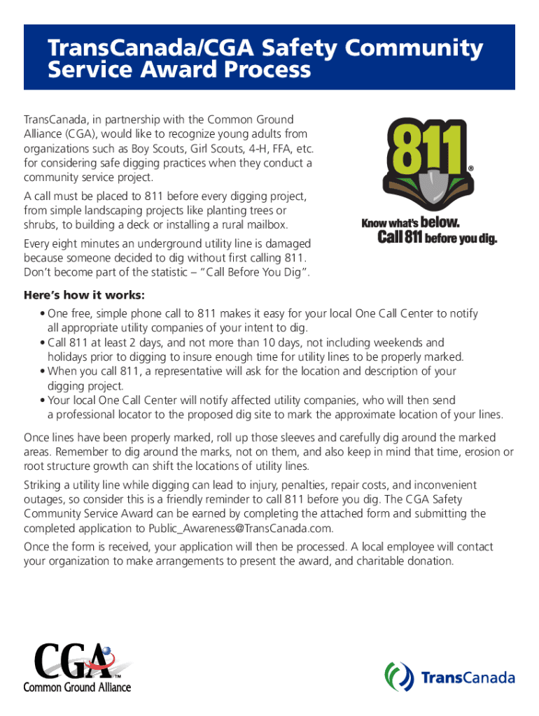 Fillable Online transcanada-cga-safety-community-service-award-process ...