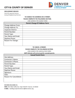 Fillable Online Permit Cancel and Change Address Form Fax Email Print ...