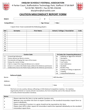 Fillable Online caution misconduct report form Fax Email Print - pdfFiller