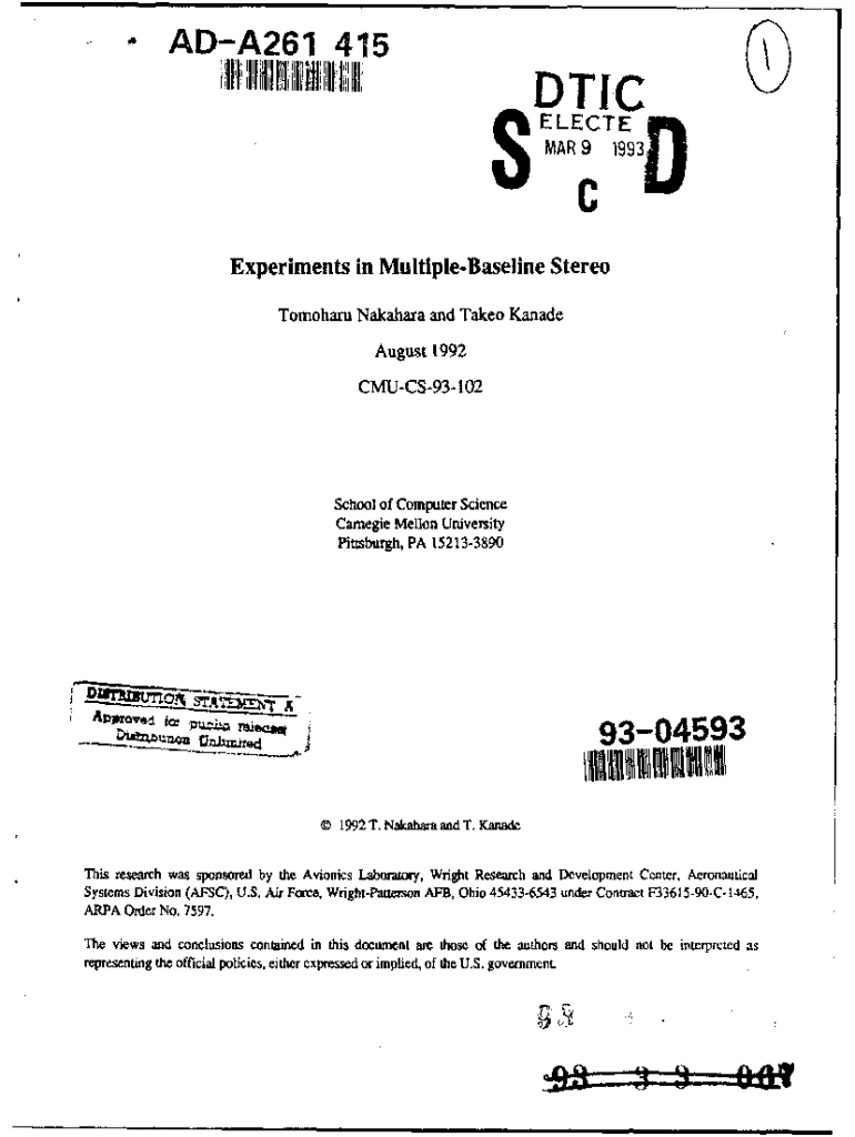 Fillable Online A multiple-baseline stereo - Pattern Analysis and ...