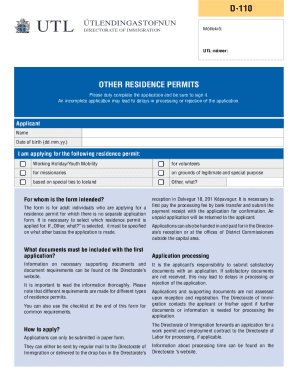 Fillable Online Residence permit application for a child Fax Email ...