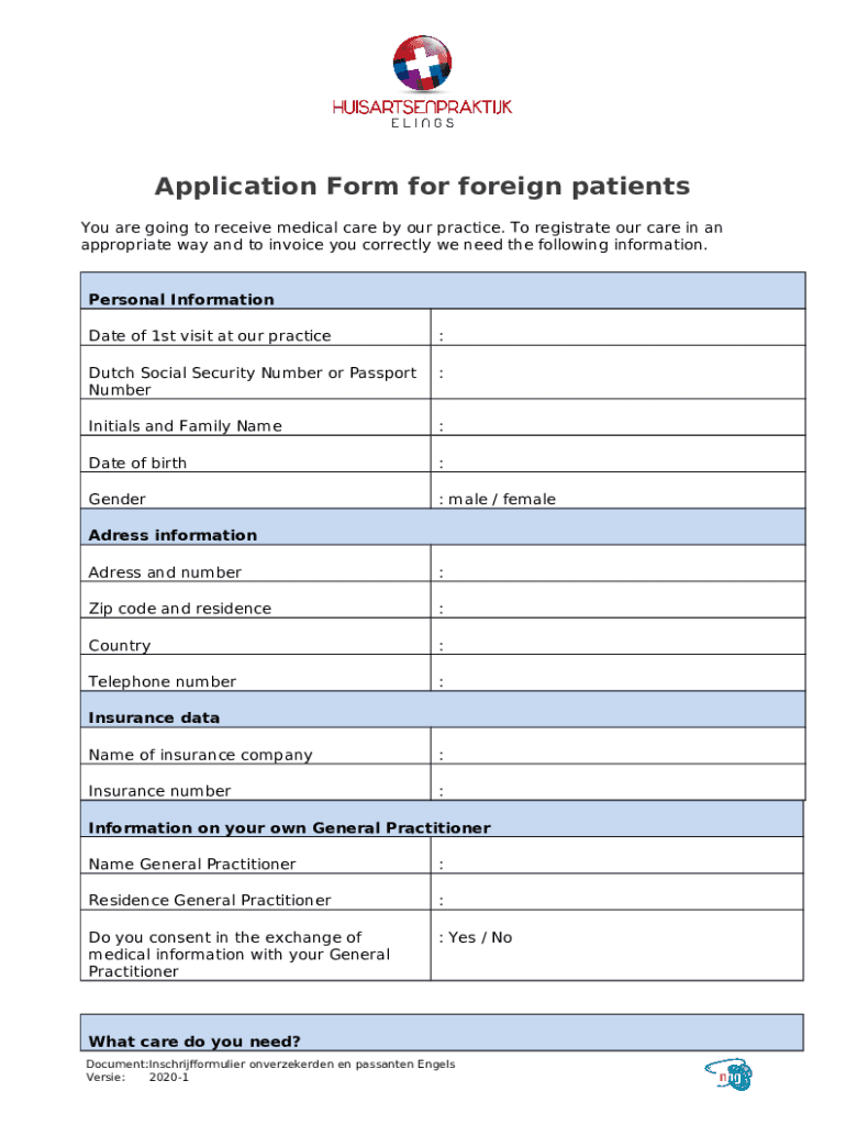 Lodging a claim for a patient Doc Template | pdfFiller