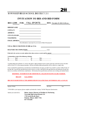 Fillable Online adc d211 Invitation to bid and bid form Fax Email Print - pdfFiller