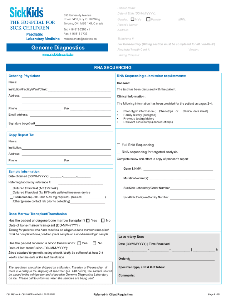 Fillable Online genome-diagnostics-billing-requisition.pdf - Toronto Fax Email Print - pdfFiller